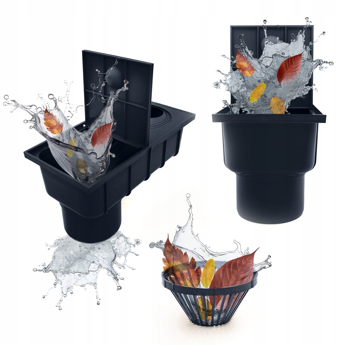 Osadnik rynnowy grafitowy Czyszczak rynny Studzienka Rewizja 110mm ...