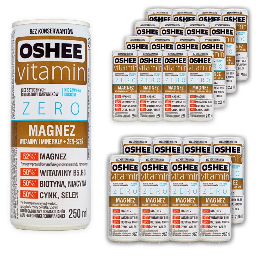Oshee Vitamin Zero Magnez Napój gazowany o smaku jagód acai miechunki ...
