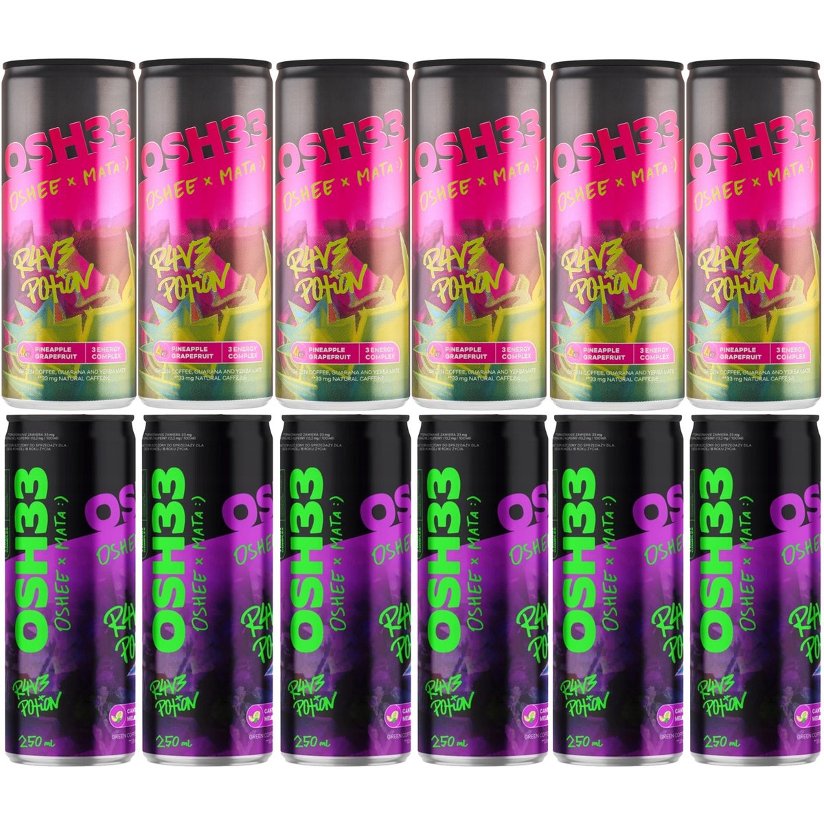 Oshee x Mata Rave Potion Napój gazowany Mix smaków: melon-mięta 250 ml ...