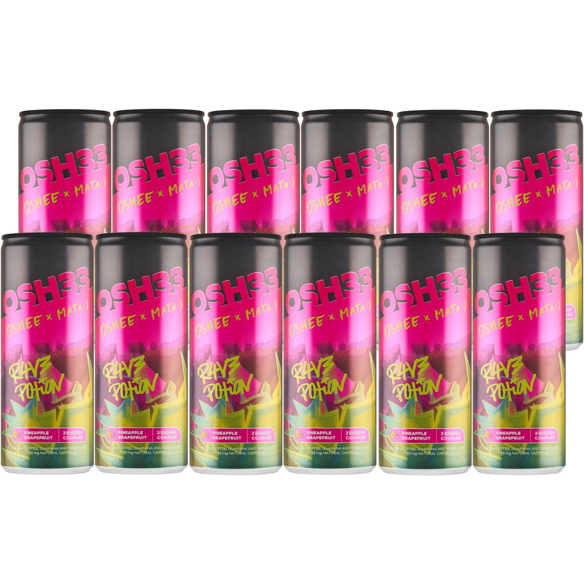 Oshee x Mata Rave Potion Napój gazowany o smaku ananas-grejpfruit 250 ...