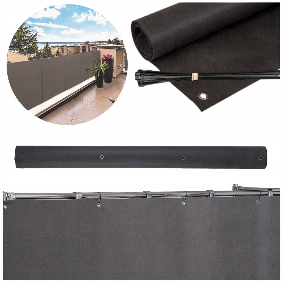 OSŁONA BALKONOWA 0,75X6M NA BALKON TARAS - COVER IT | Sklep EMPIK.COM