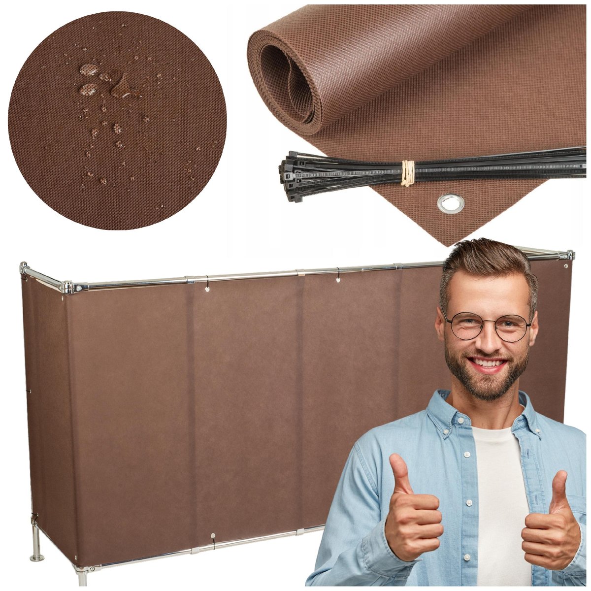 OSŁONA BALKONOWA NA WYMIAR 75CM MATA OSŁONA NA BALKON UV 99% - COVER IT | Sklep EMPIK.COM