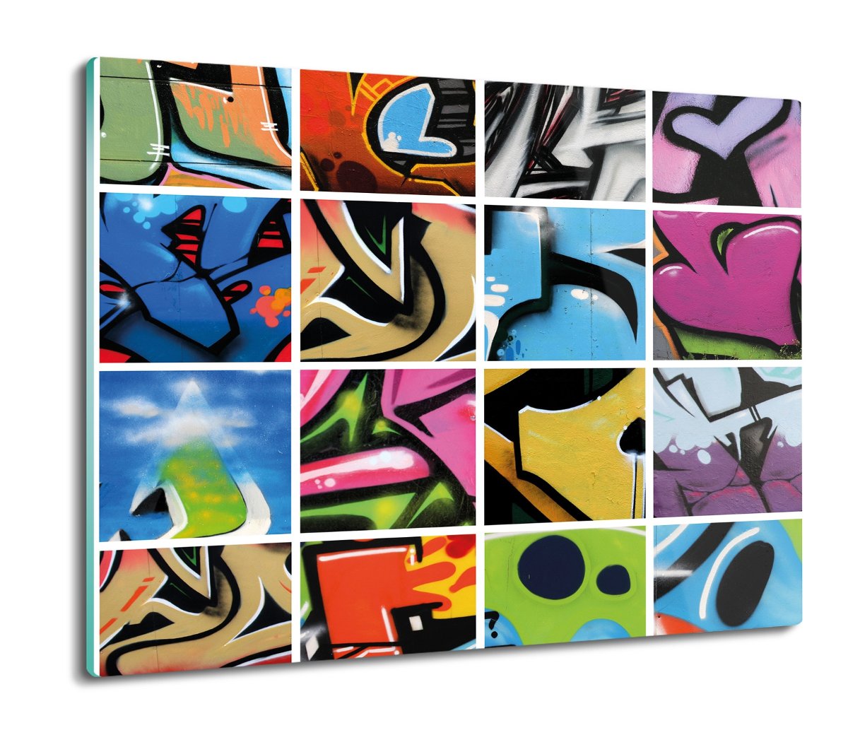 osłona na indukcję szklana Kolaż graffiti 60x52, ArtprintCave ...