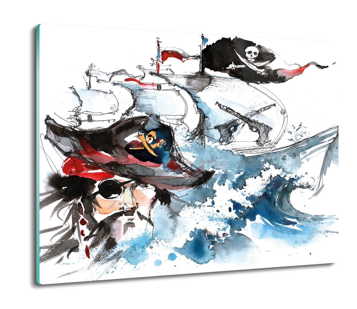 osłona na indukcję ze szkła Statek piracki 60x52, ArtprintCave ...