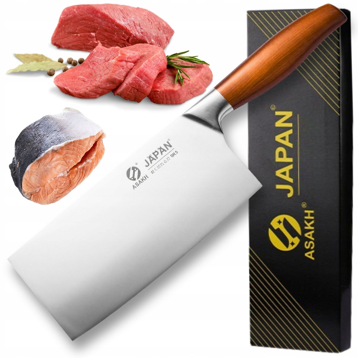 OSTRY TASAK KUCHENNY NÓŻ SZEFA KUCHNI DO MIĘS RYB WARZYW UNIWERSALNY ...