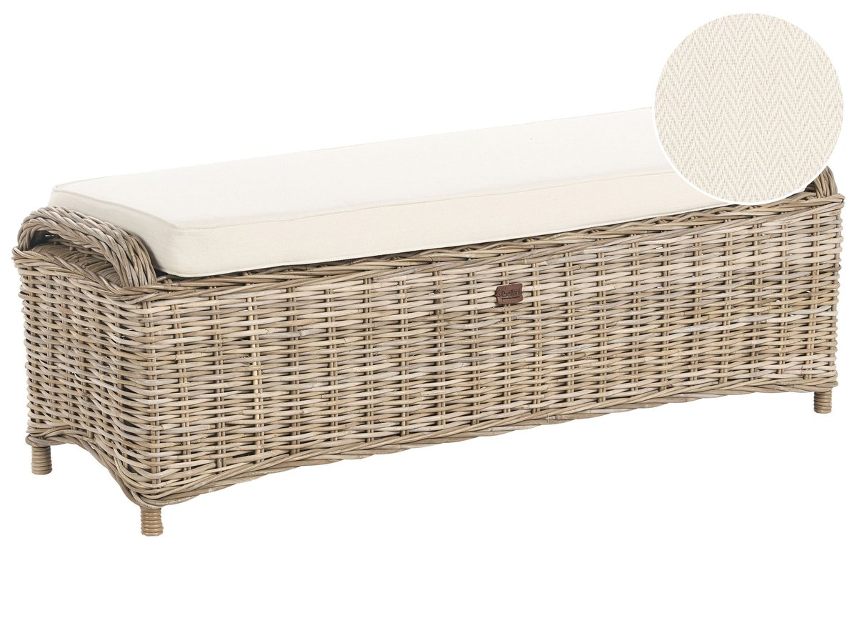 Otomana ogrodowa SUSUA 140 cm Rattan Naturalny - Beliani | Sklep EMPIK.COM