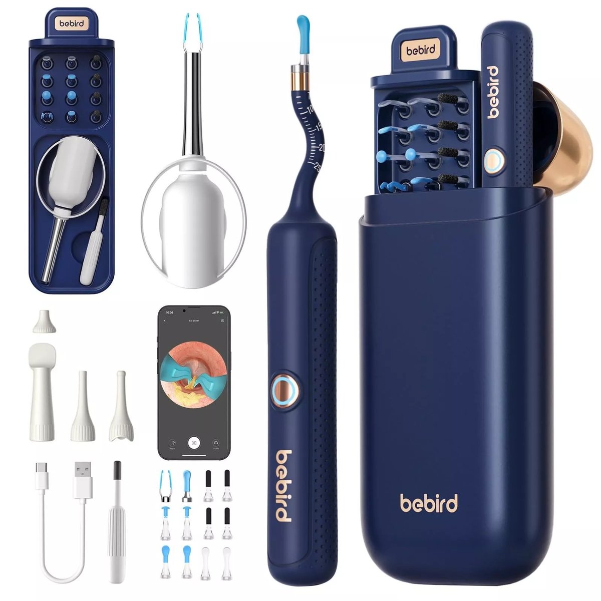 Otoskop z kamerą do czyszczenia uszu 1080p Bebird EarVision Plus I35R ...