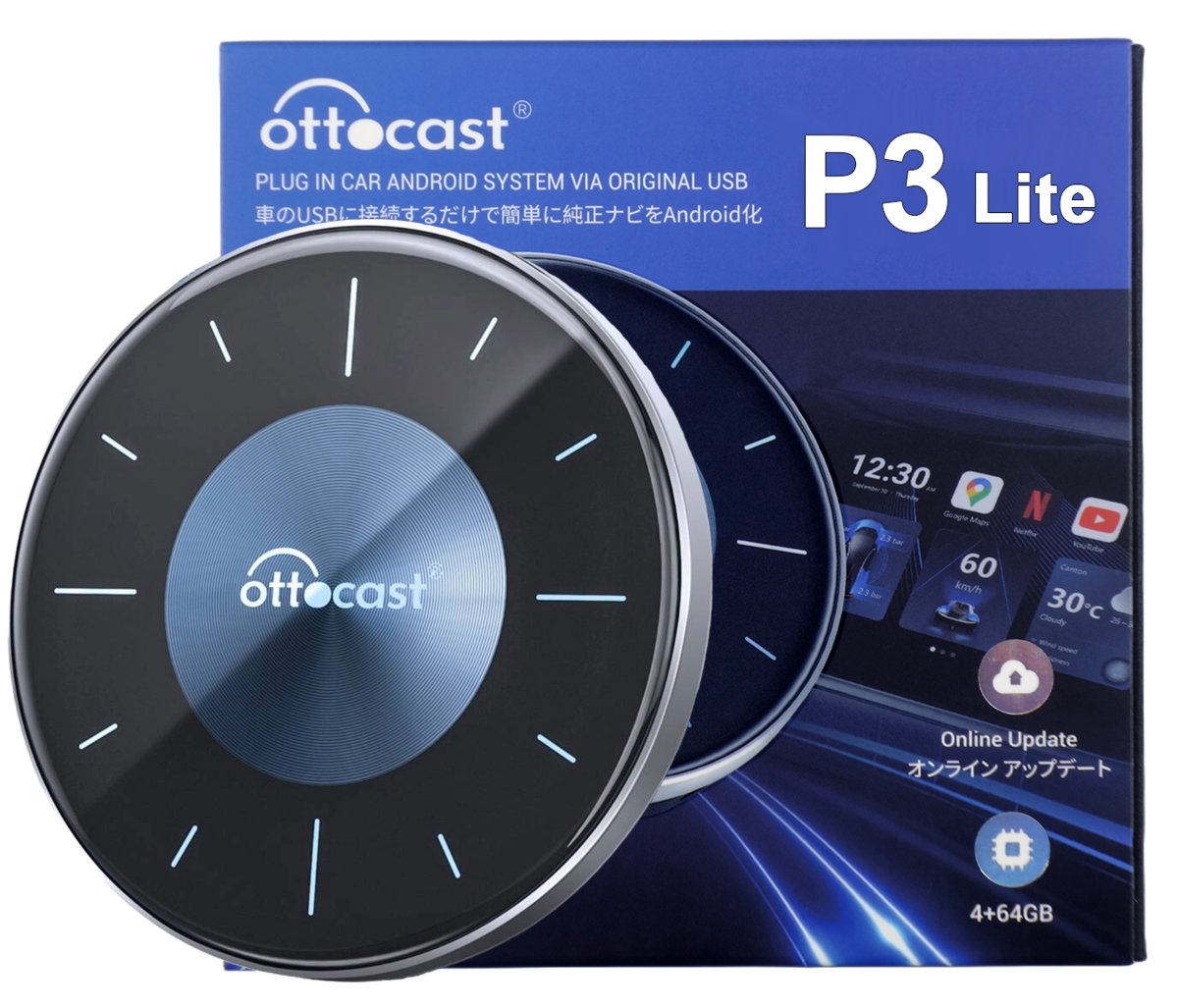 Ottocast P3Lite 4/64GB Bezprzewodowy Carplay Android Auto SIM TF Mini HDMI - Ottocast ...