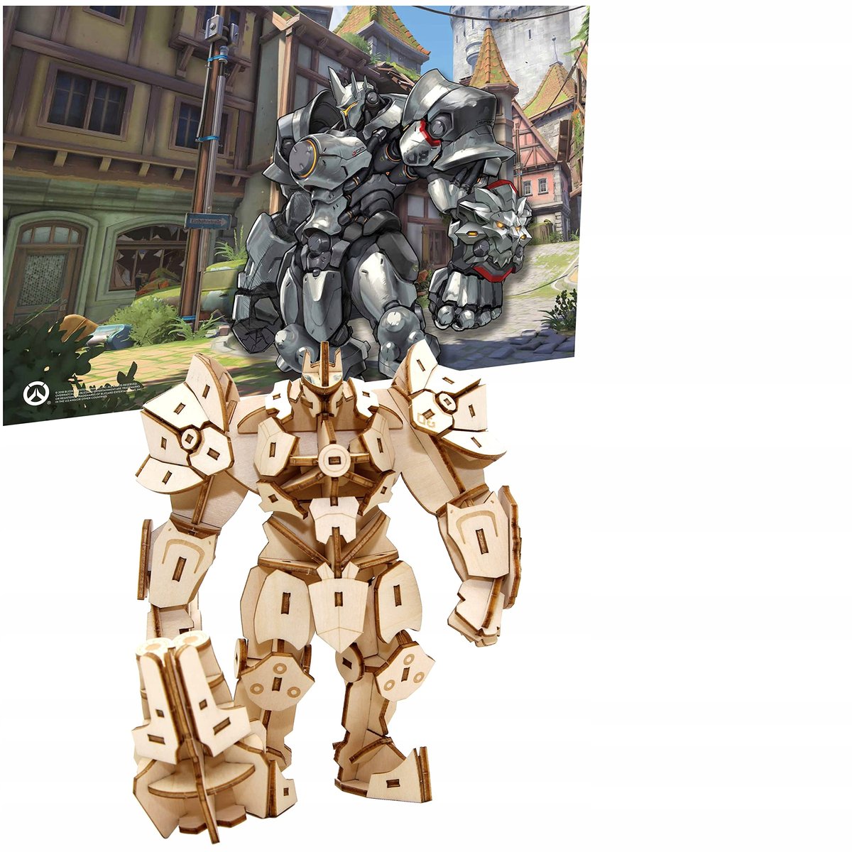 Overwatch Reinhardt 3D Wood Puzzle & Model Figure Kit (139 szt.) z eksk ...