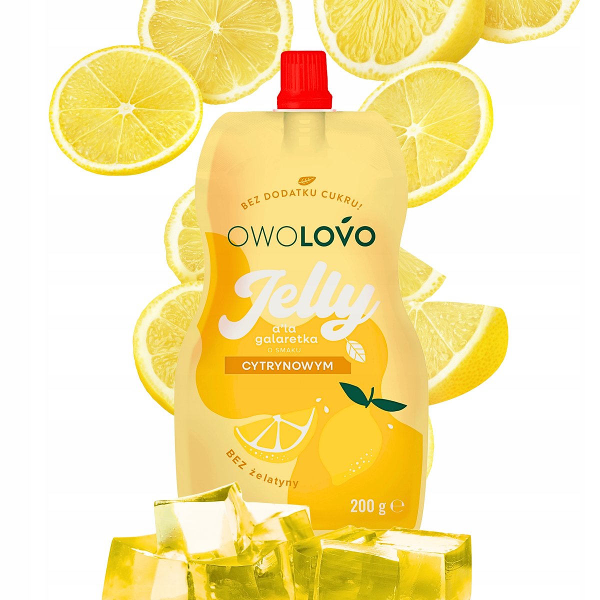 OWOLOVO Jelly galaretka w tubce jabłko cytryna deser bez cukru 200g ...