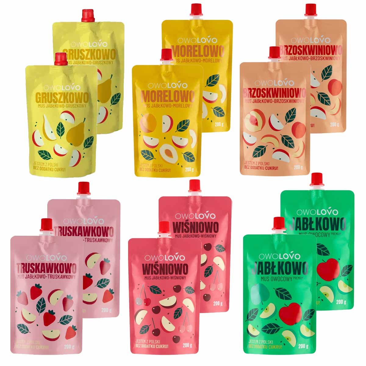 Owolovo Mix 6 smaków musów owocowych 200 g x 12 sztuk - Owolovo | Sklep EMPIK.COM