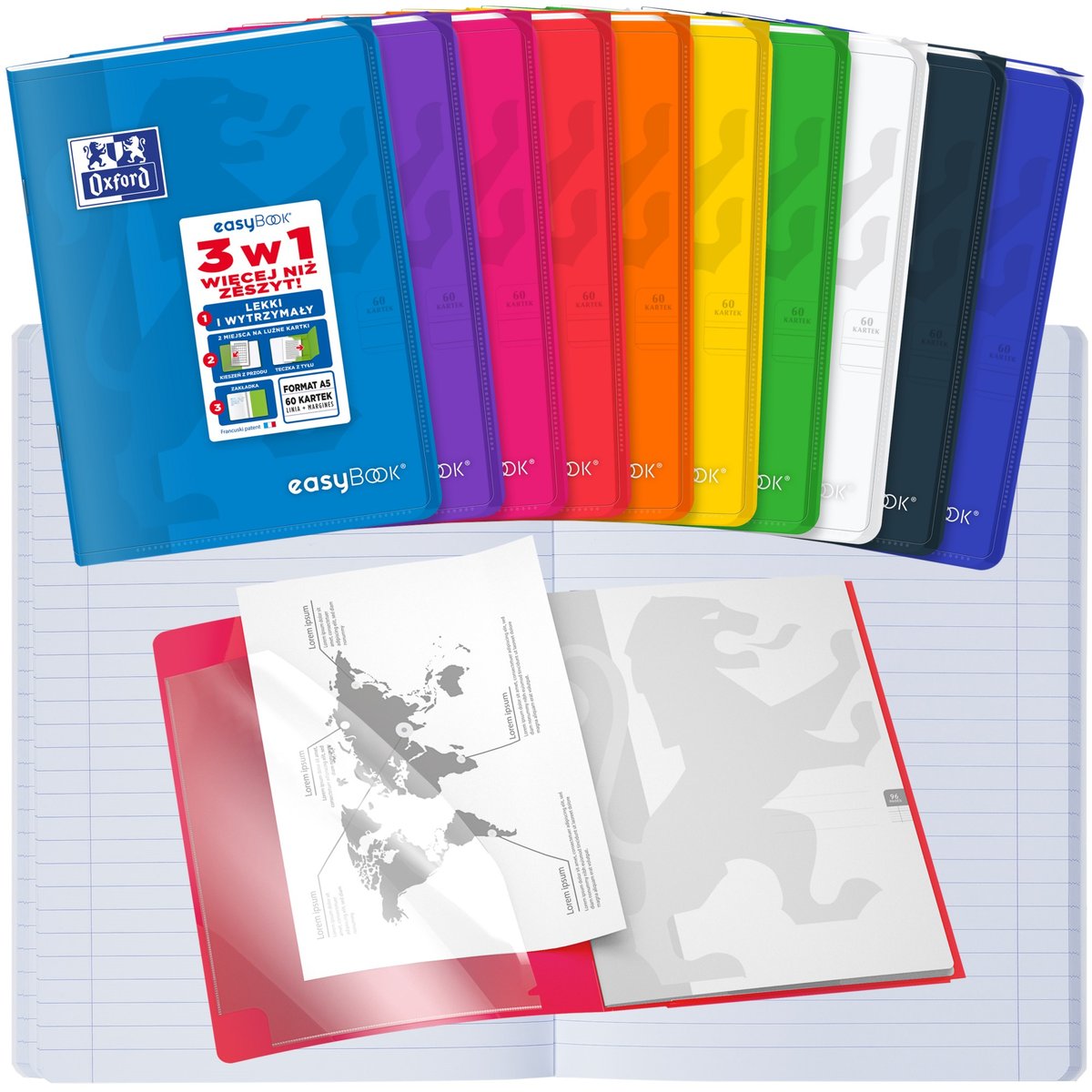 Oxford, Zeszyt A5 60K Linia Oxford Pp Easybook Mix Pakiet 8 Szt ... Oxford, Zeszyt A5 60K Linia Oxford Pp Easybook Mix Pakiet 8 Szt ...