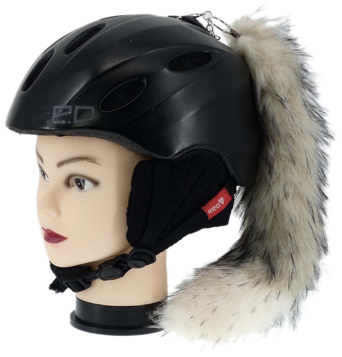OZDOBA DO KASKU NARCIARSKIEGO MOTOCYKLOWEGO KITA LISI OGON BEŻOWO BIAŁA ...