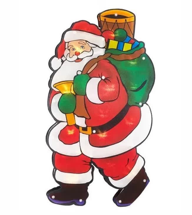 Ozdoba led folia mikołaj lampki biały ciepły na baterie - HURTNET ...