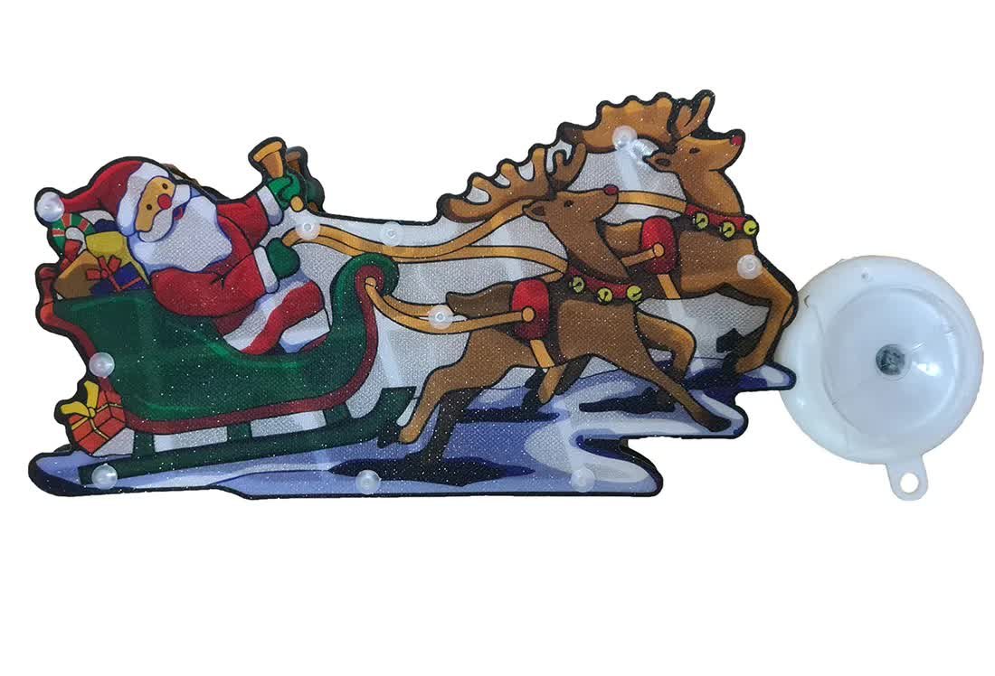 Ozdoba led folia mikołaj renifer lampki biały ciepły na baterie ...