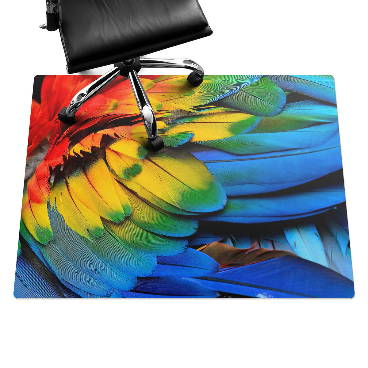 Ozdobna mata do biura - Kolorowe pióra papugi 120x90 cm - Tulup | Sklep ...