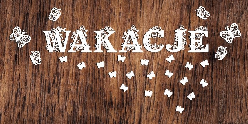 Ozdobny napis WAKACJE - wycinanka z kartonu - AKATJA | Sklep EMPIK.COM