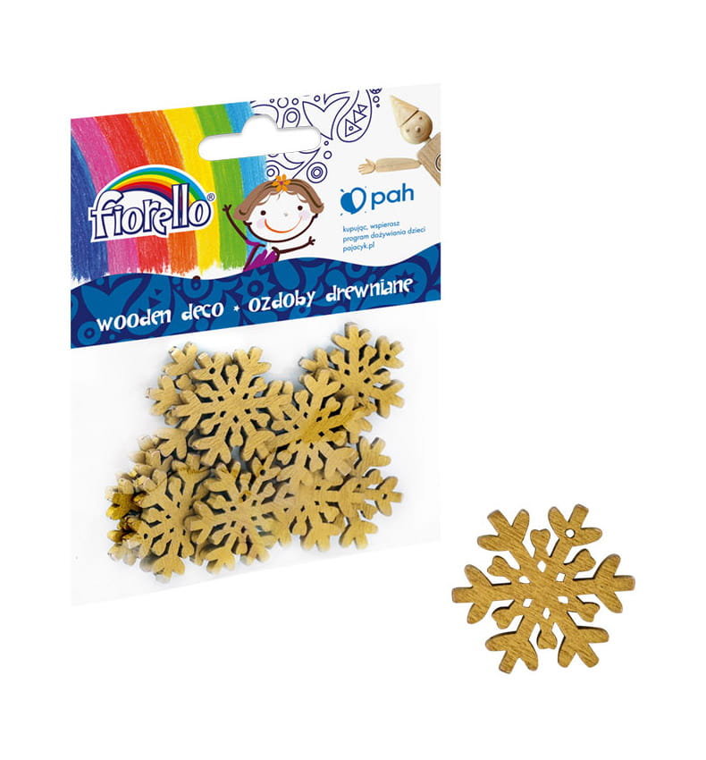 Ozdoby Drewniane Śnieżynka 30Mm 10 Szt. Gr Wd858 Fiorello - Fiorello ...