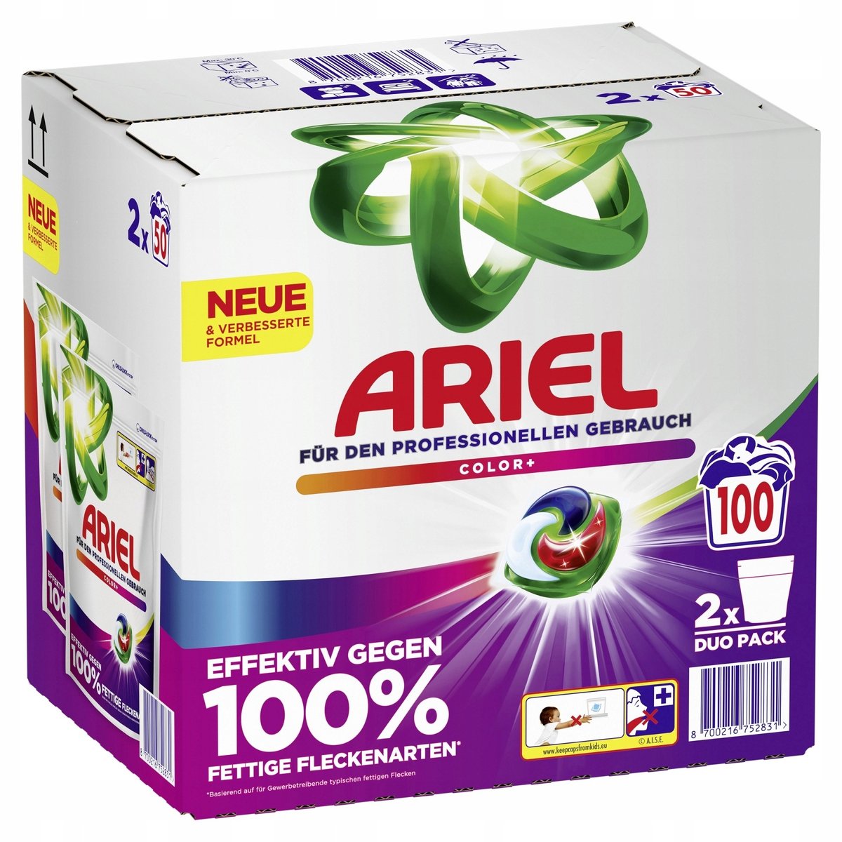 P&G Professional Ariel All-in-1 PODS Kolor+ 100pr , 2x50szt, z Niemiec ...