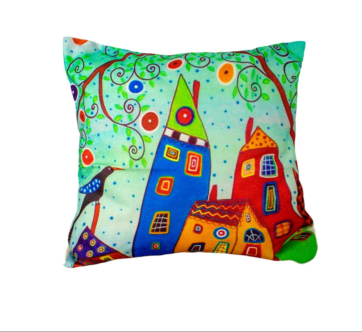 P0211 Poduszka dekoracyjna bajkowe domki - DekorRacje | Sklep EMPIK.COM