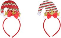 Pack of 2 Christmas Headbands with a crown Christmas hat for Christmas ...