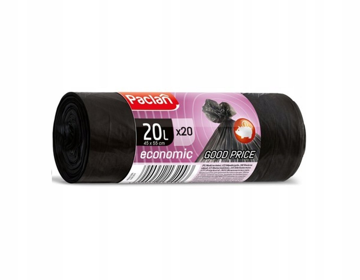 PACLAN Worki na śmieci czarne 60l 20 szt. - Paclan | Sklep EMPIK.COM