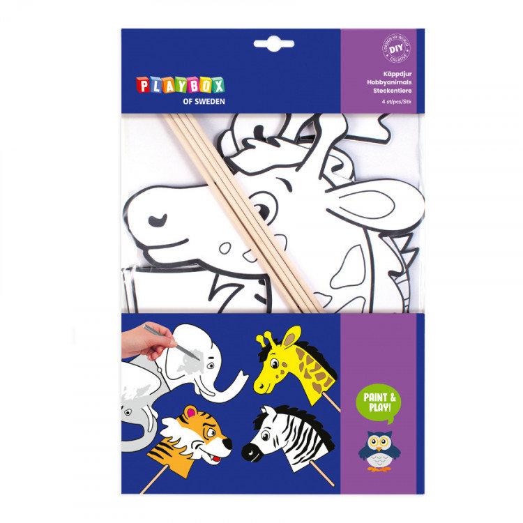 Pacynki na patyczku, 4 szt. - Play Box | Sklep EMPIK.COM