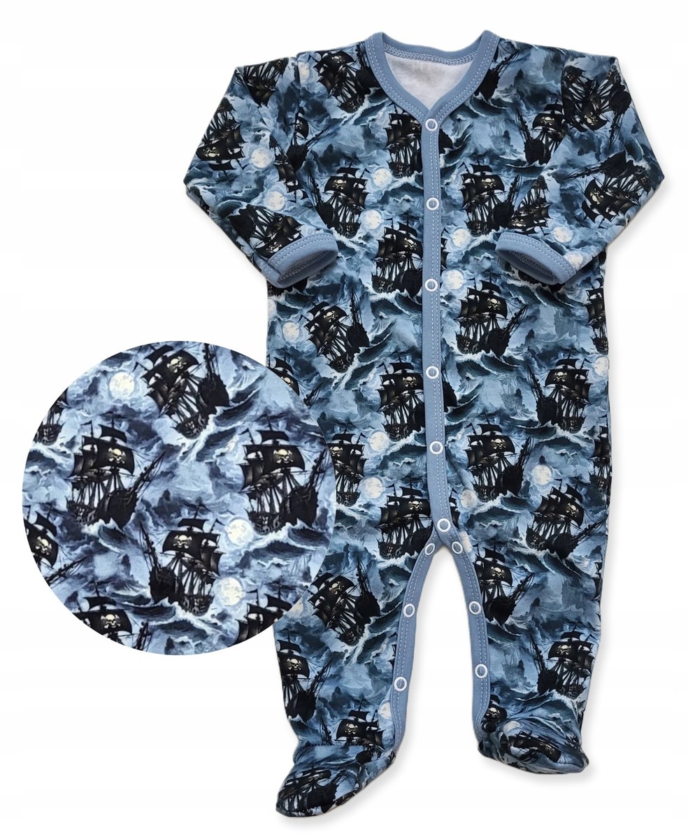 Pajac Pajacyk Cały Rozpinany 74 Piżama Niemowlęca Bawełna 100% W Statki - Dartomik | Sklep EMPIK.COM