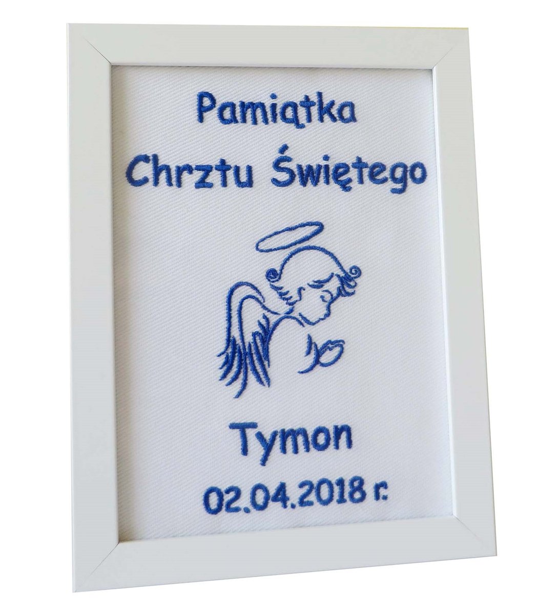 PAMIĄTKA CHRZTU prezent na chrzest RAMKA obrazek - Szydełkowa Kraina ...
