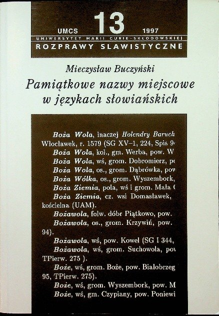 Pamiątkowe nazwy miejscowe w językach słowiańskich - Buczyński ...