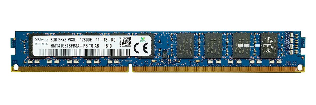 Pamięć RAM 1x 8GB Hynix ECC UNBUFFERED DDR3 2Rx8 1600MHz PC3-12800 ...