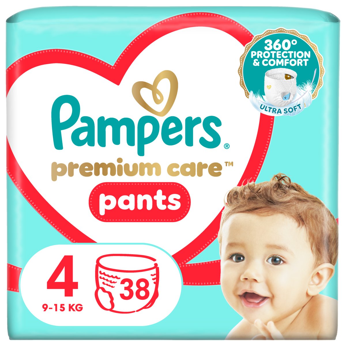 Pampers Premium Care Pants Pieluchomajtki, rozmiar 4, 38 szt. (9-15 kg ...
