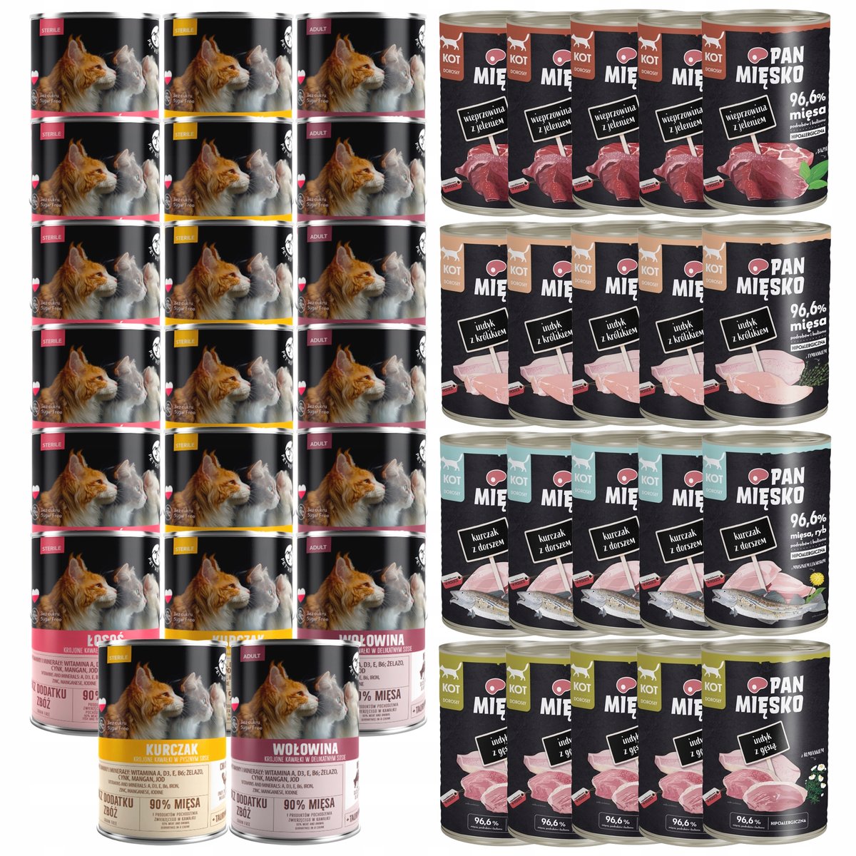 PAN MIĘSKO PET REPUBLIC Karma mokra dla kota MIX Smaków 40 x 400g - PAN ...