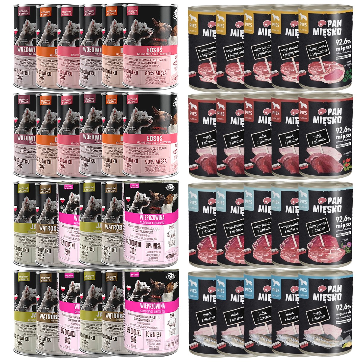 PAN MIĘSKO PET REPUBLIC Karma mokra dla psa mix smaków 40 x 400g - PAN ...