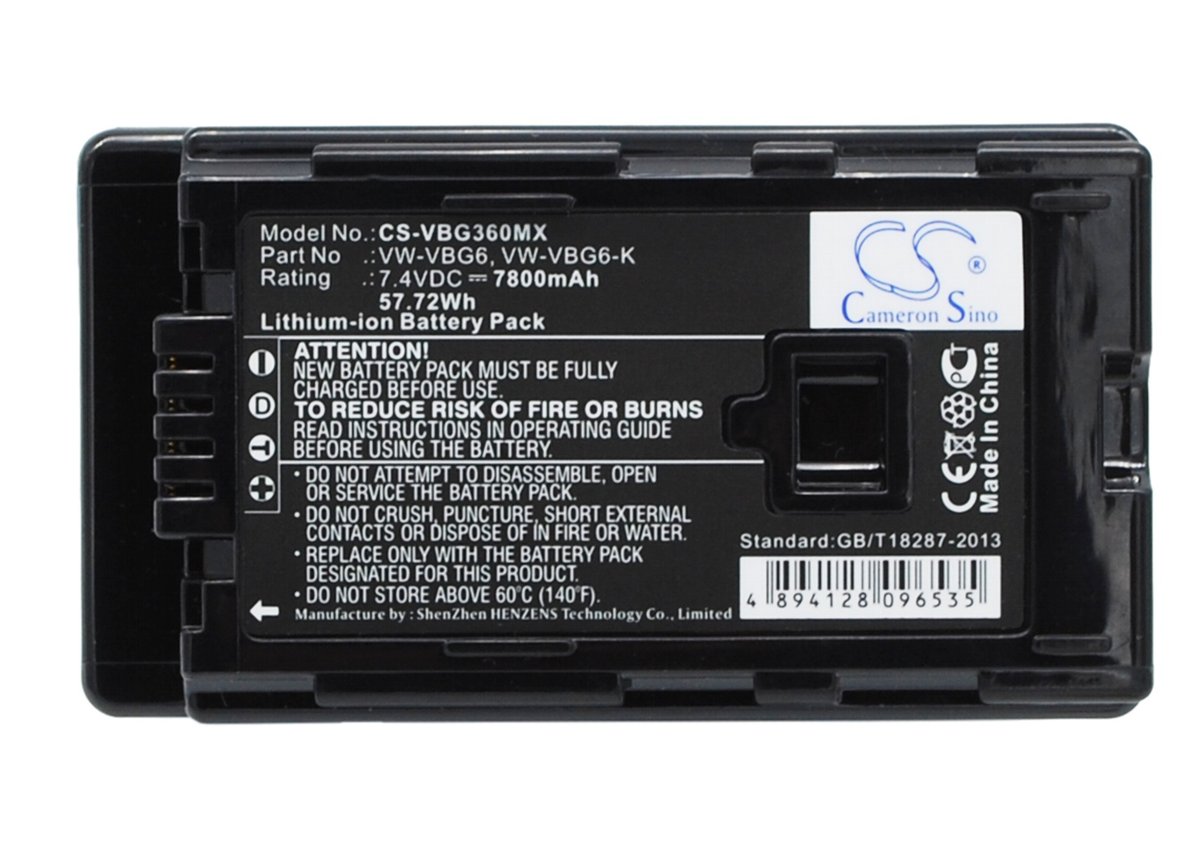 Panasonic Ag-Ac130 / Vw-Vbg6 7800Mah 57.72Wh Li-Ion 7.4V (Cameron Sino ...