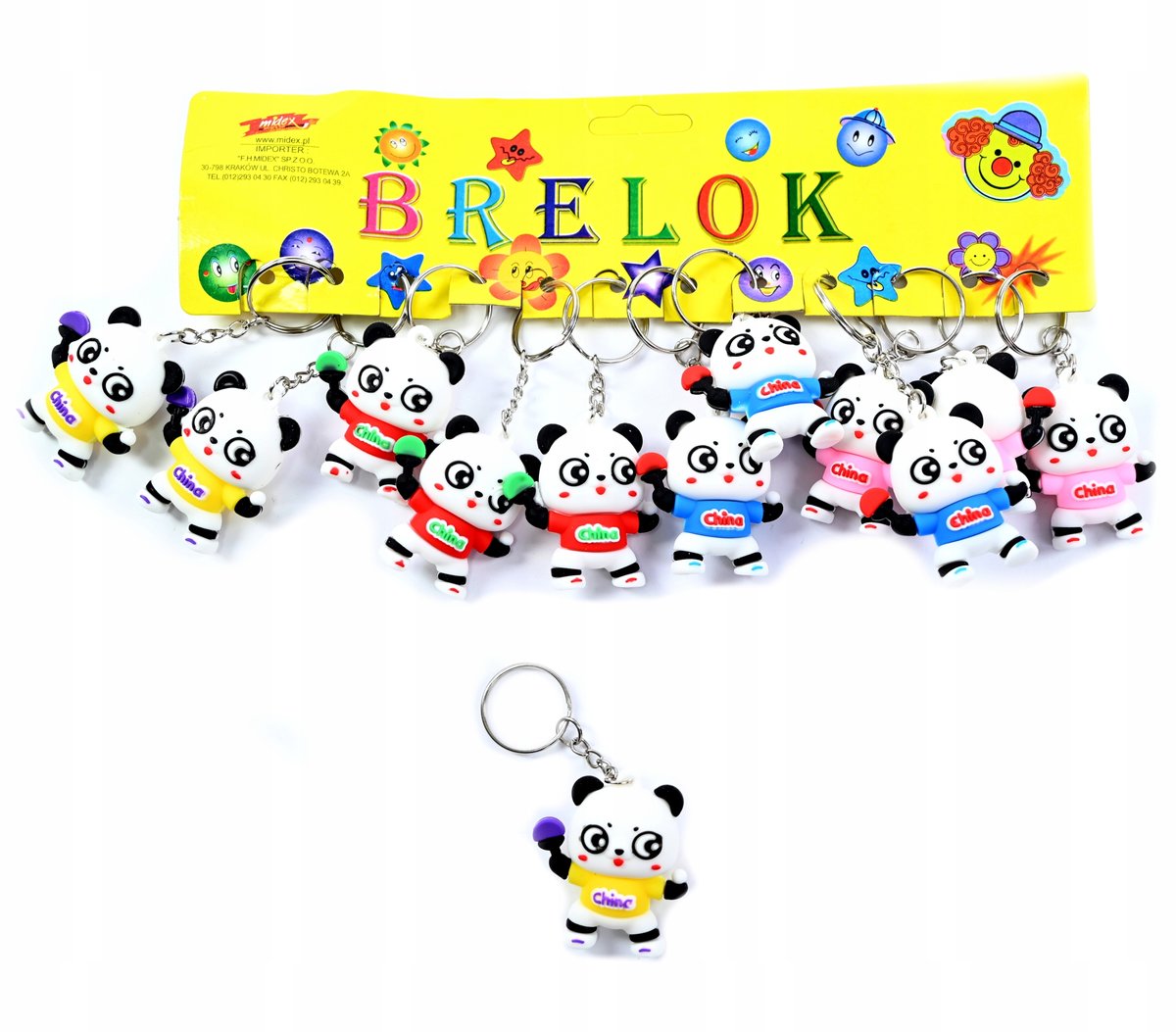 PANDA PING PONG BRELOK DO KLUCZY ZESTAW 12SZT - Midex | Moda Sklep ...