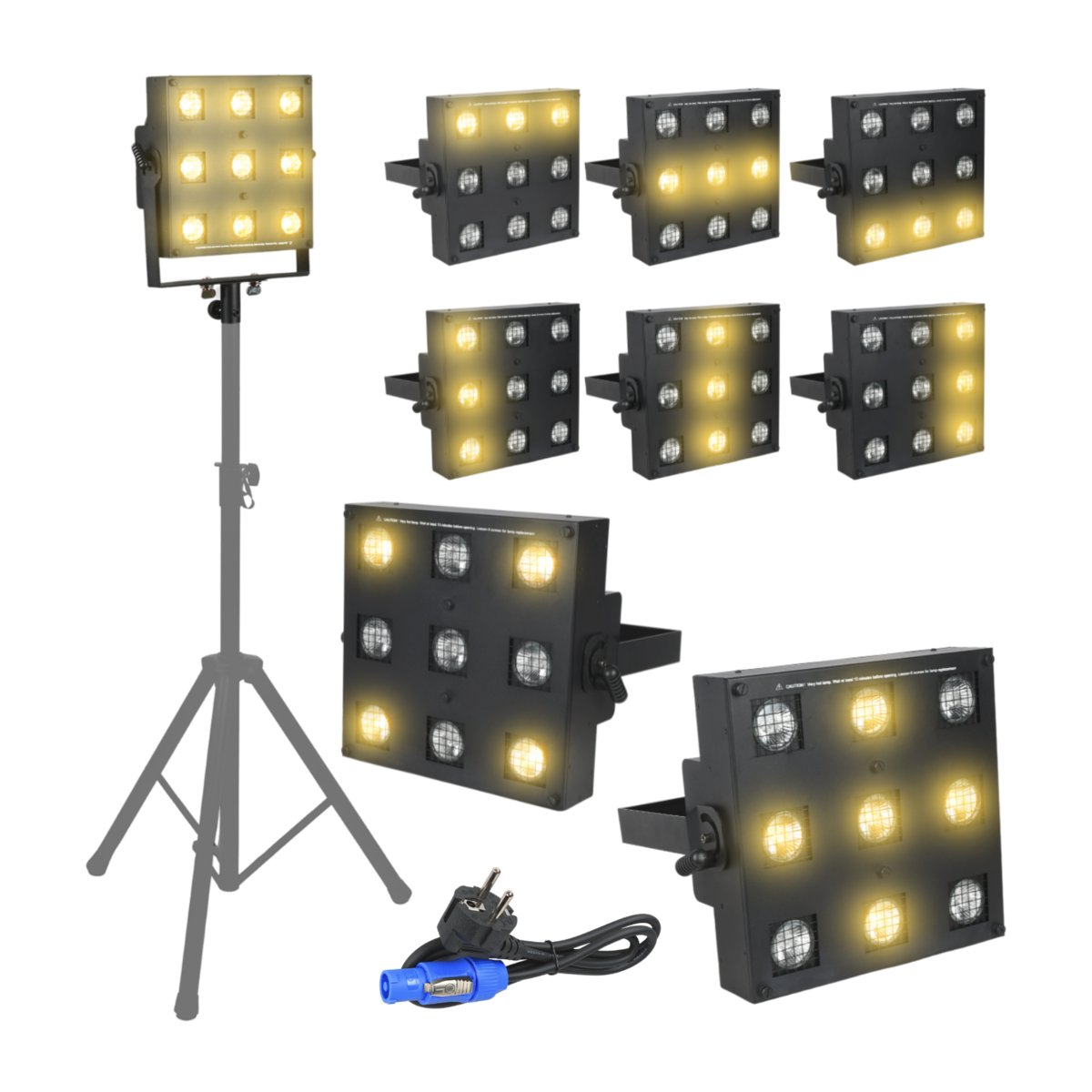 PANEL blinder halogenowy sceniczne DMX 9x35W WW ciepła biel LIGHT4ME ...