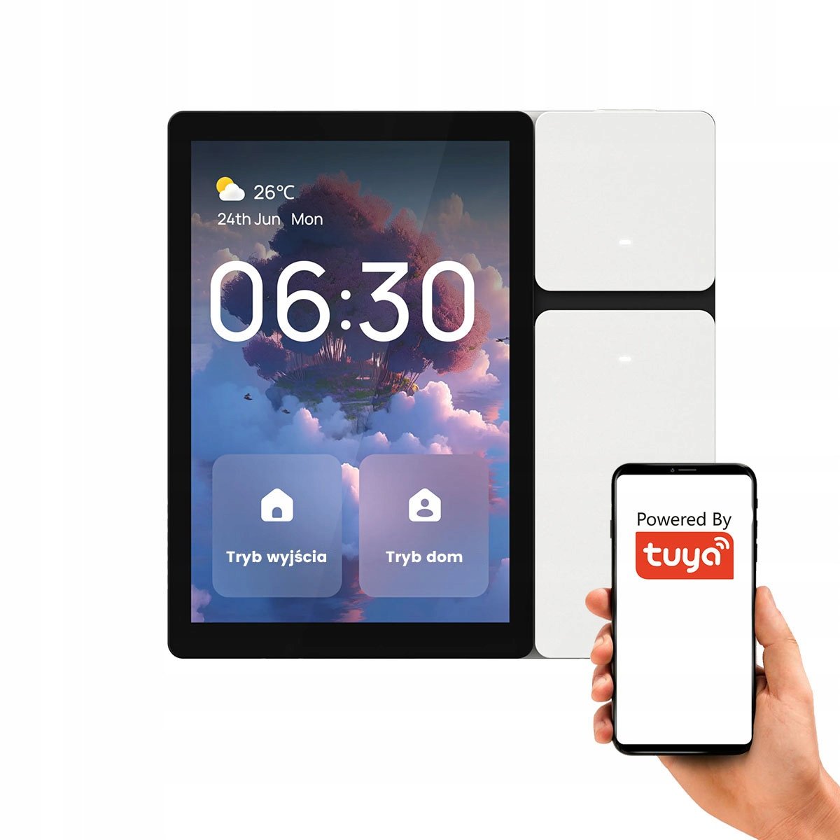 Panel funkcyjny dotykowy 3,5" Bramka BT Mesh 3 przyciski WiFi pilot IR ...
