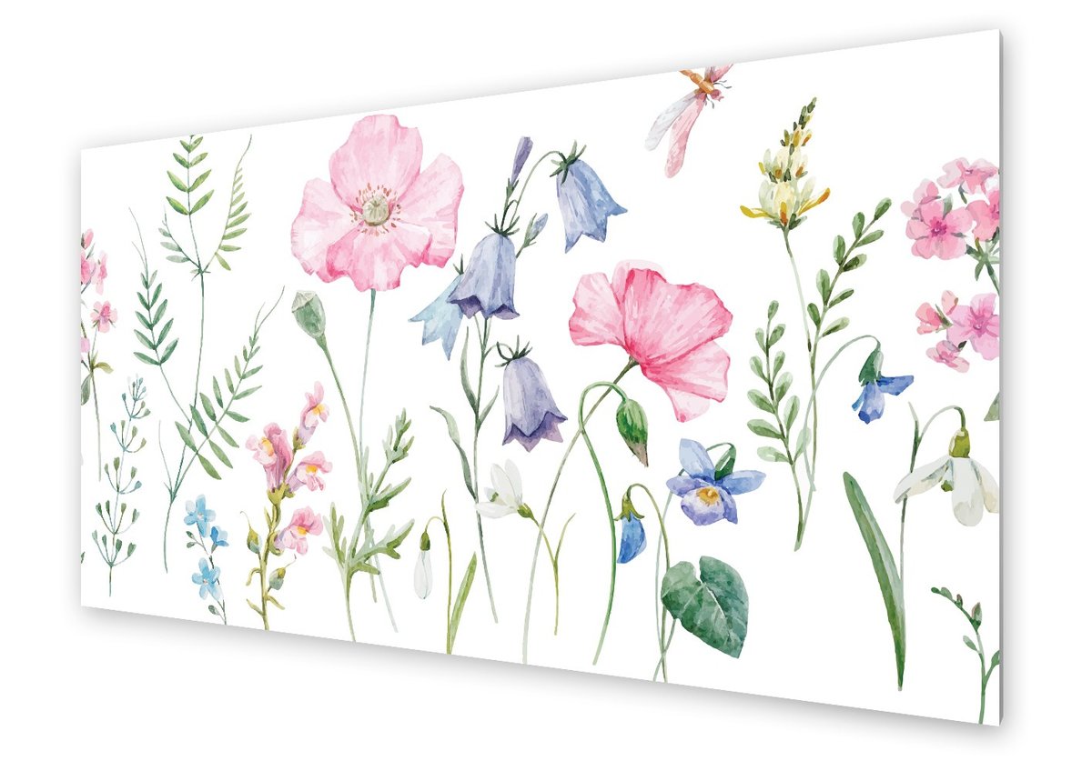 Panel kuchenny HOMEPRINT Kwiaty akwarela 140x70 cm - HOMEPRINT | Sklep ...