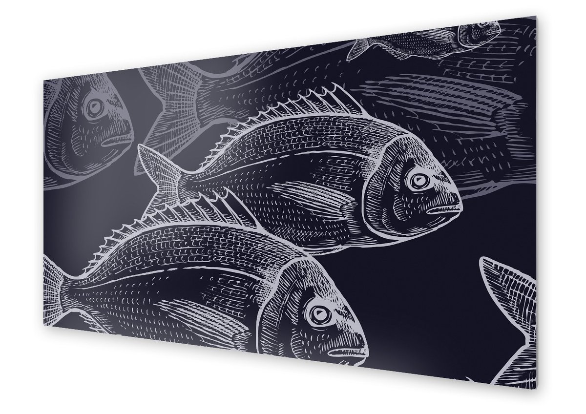 Panel kuchenny HOMEPRINT Ławica ryb 100x50 cm - HOMEPRINT | Sklep EMPIK.COM