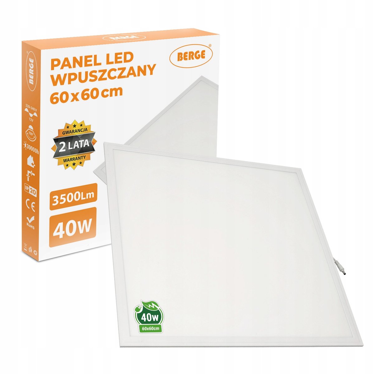 Panel LED 40W 60x60 kaseton lampa sufitowa Barwa Neutralna 3500lm ...