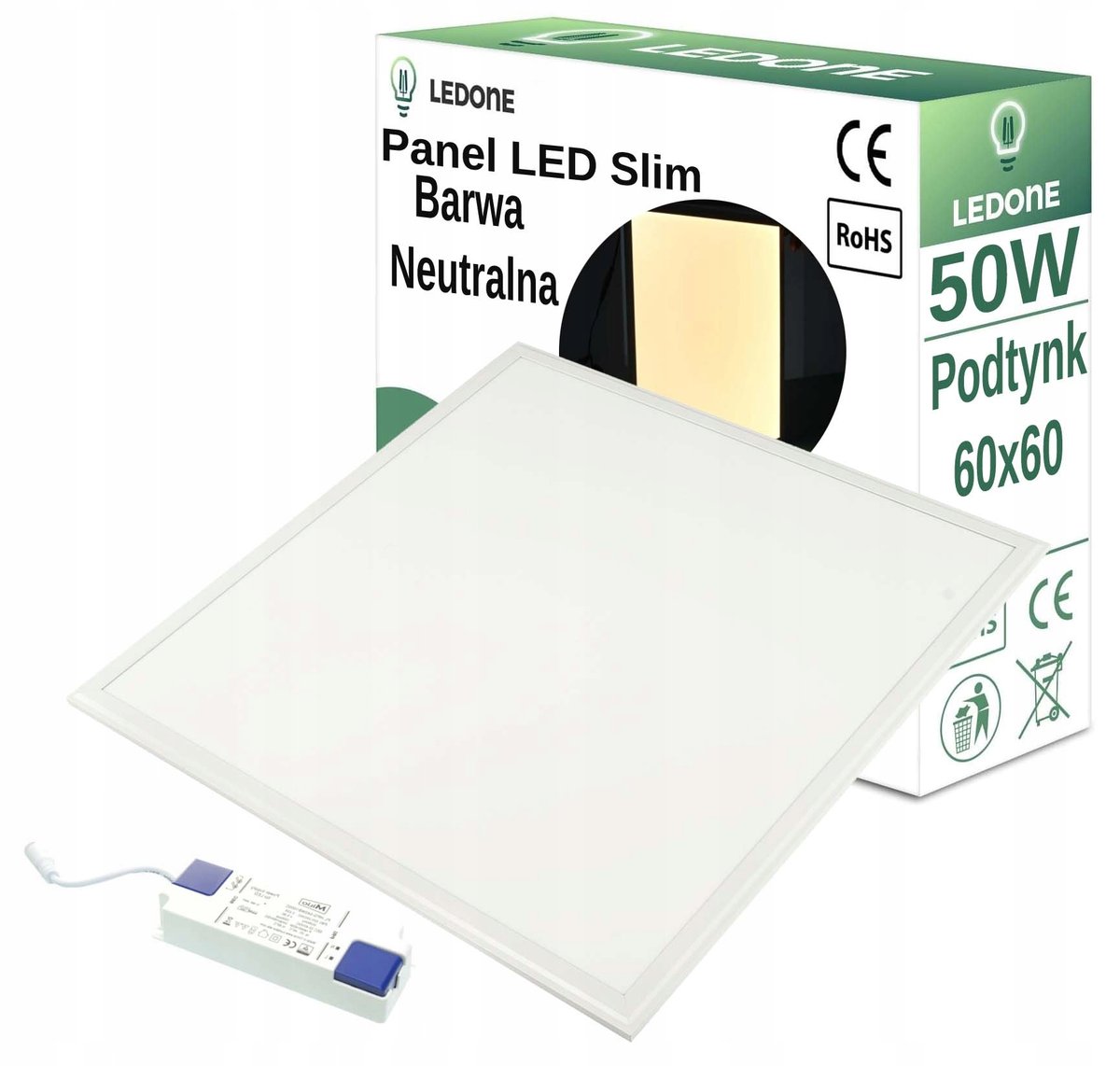 PANEL LED 50W 60X60 KASETON PLAFON LAMPA SUFITOWA - LED-ONE | Sklep ...