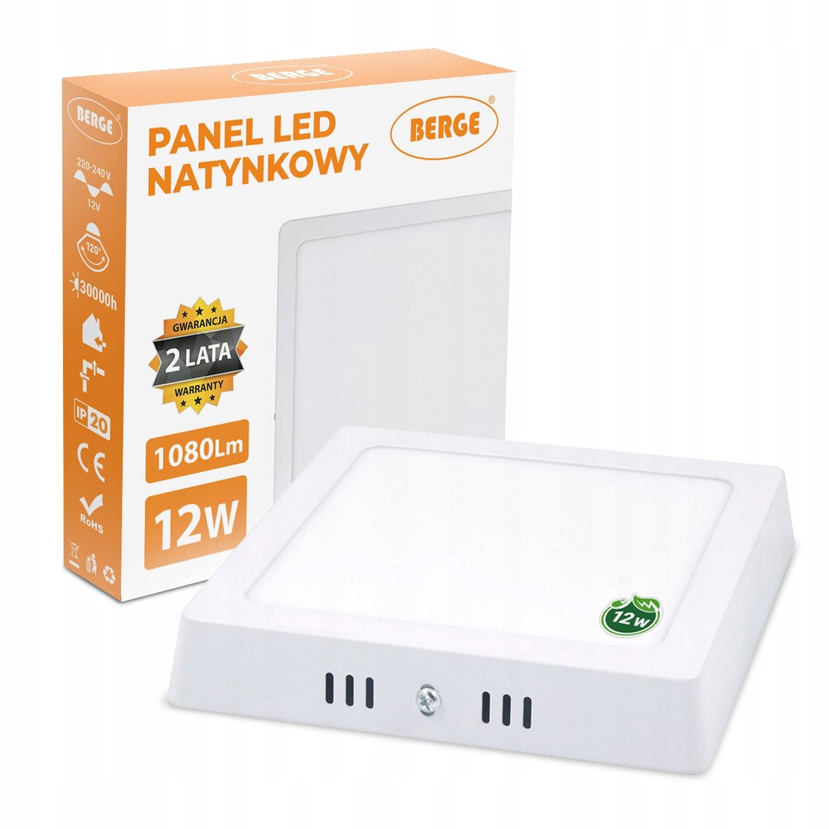 Panel LED plafon kwadrat natynkowy 12W CCD - Milio | Sklep EMPIK.COM