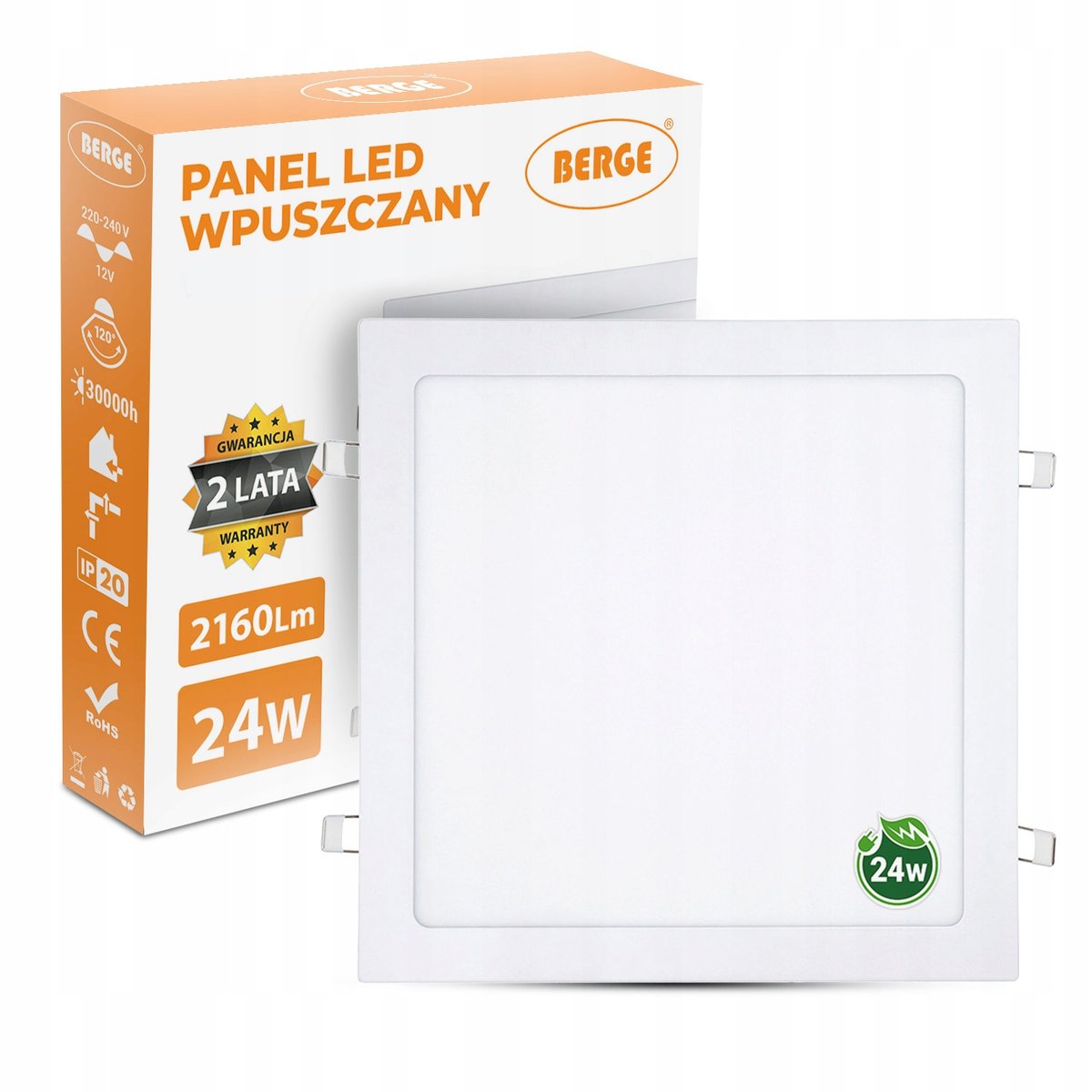 Panel LED plafon sufitowy wpuszczany 24W CCD - Milio | Sklep EMPIK.COM