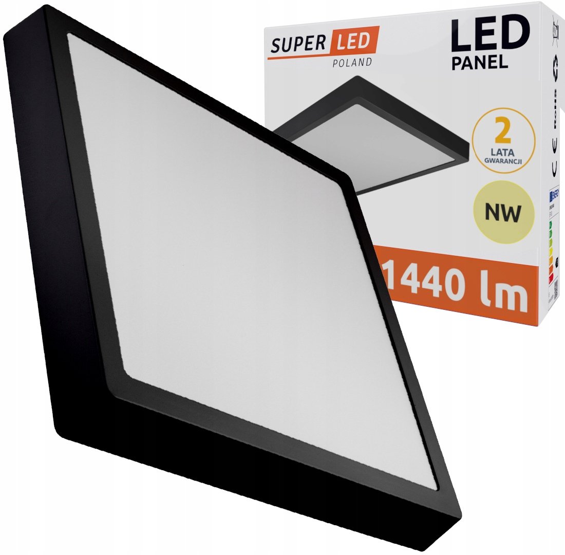 Panel Plafon LED Natynkowy 18W CCD czarny SuperLED - SuperLed | Sklep ...