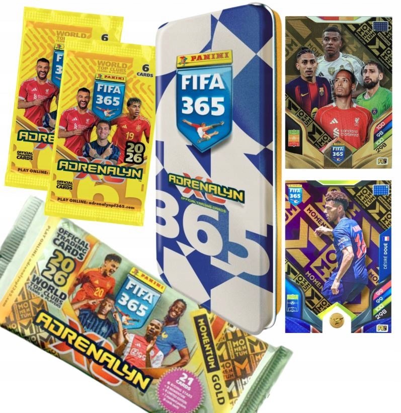 PANINI 2026 FIFA 365 - Puszka PIÓRNIK Pencil TIN MOMENTUM INVINCIBLE ...