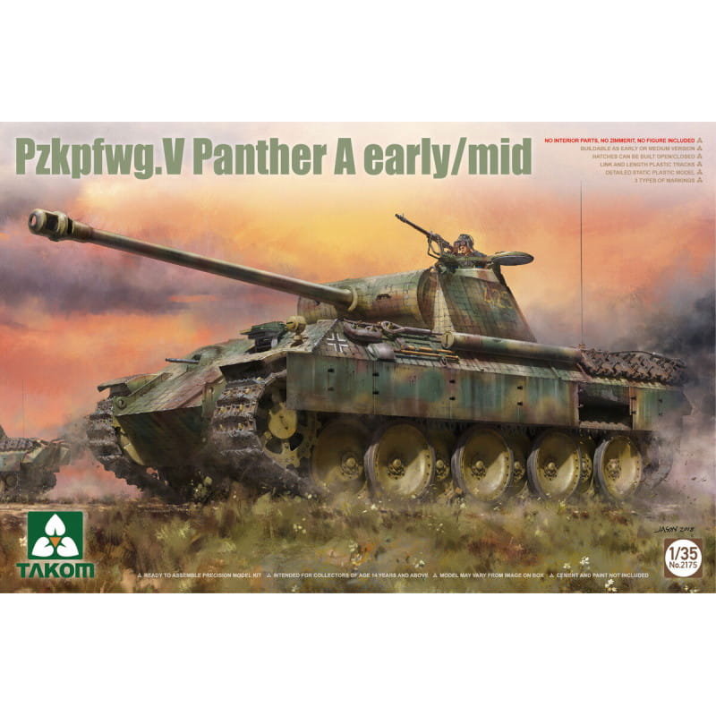 Panzerkampfwagen V Panther A (Early/Mid) 1:35 Takom 2175 - Takom ...