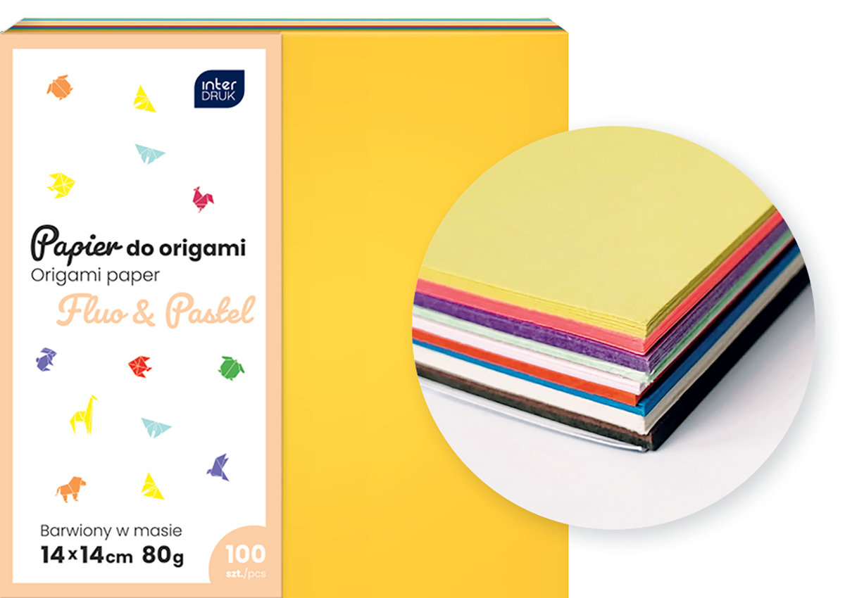Papier do origami, kolory pastelowe, 100 arkuszy - Interdruk | Sklep ...