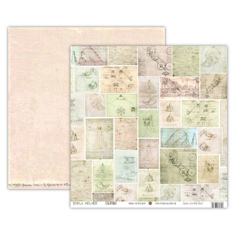 Papier do scrapbookingu 30x30 UHK Gallery kolekcja Enola Holmes - Clues - UHK Gallery | Sklep ...