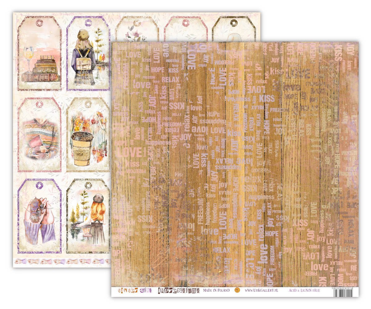 Papier do scrapbookingu 30x30 UHK Gallery kolekcja Ginger Girl - Impressions - UHK Gallery ...